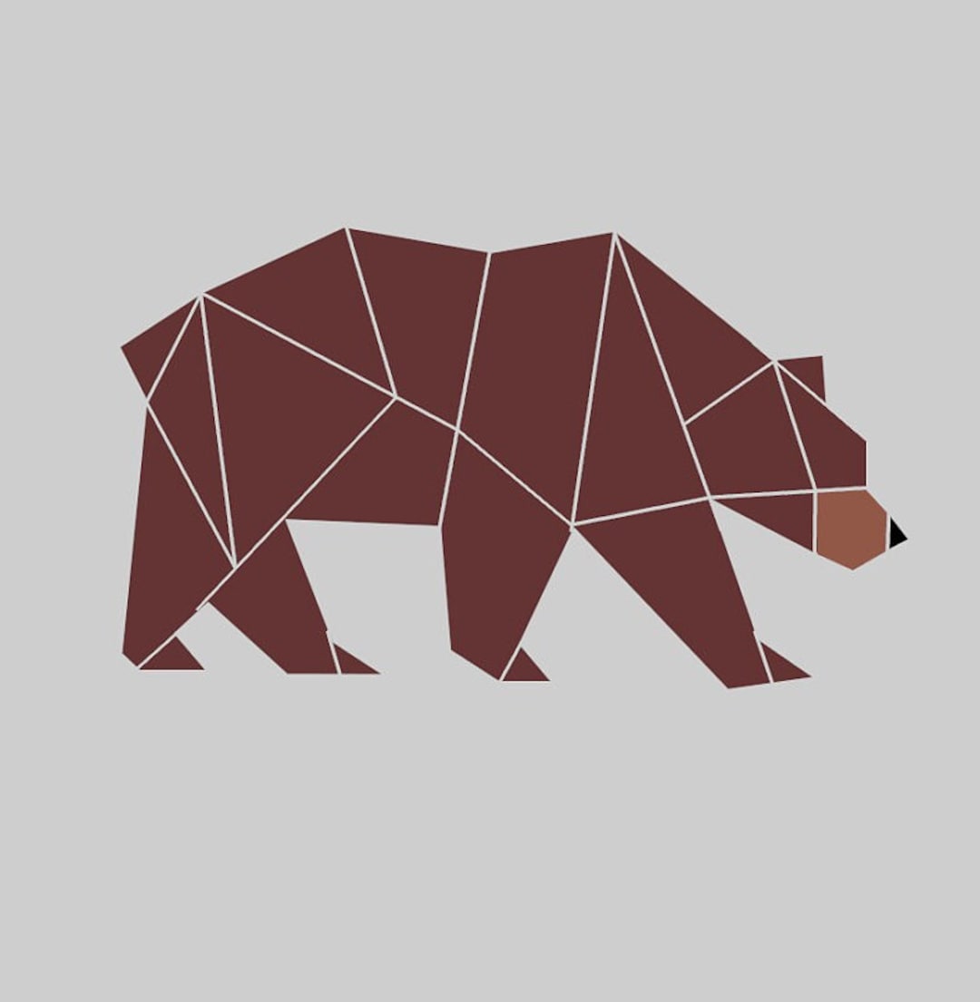 Geometric Bear Paper Piecing Pattern: 8,10,20 Inch Quilt Block (PDF) - Etsy