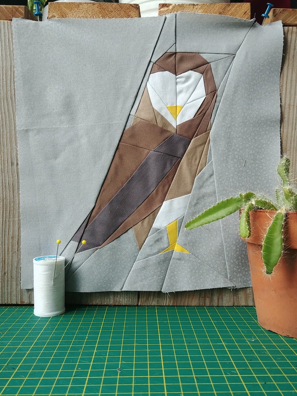 Geometric Owl Foundation Paper Piecing Pattern 10 and 20 Inch Quilt ...