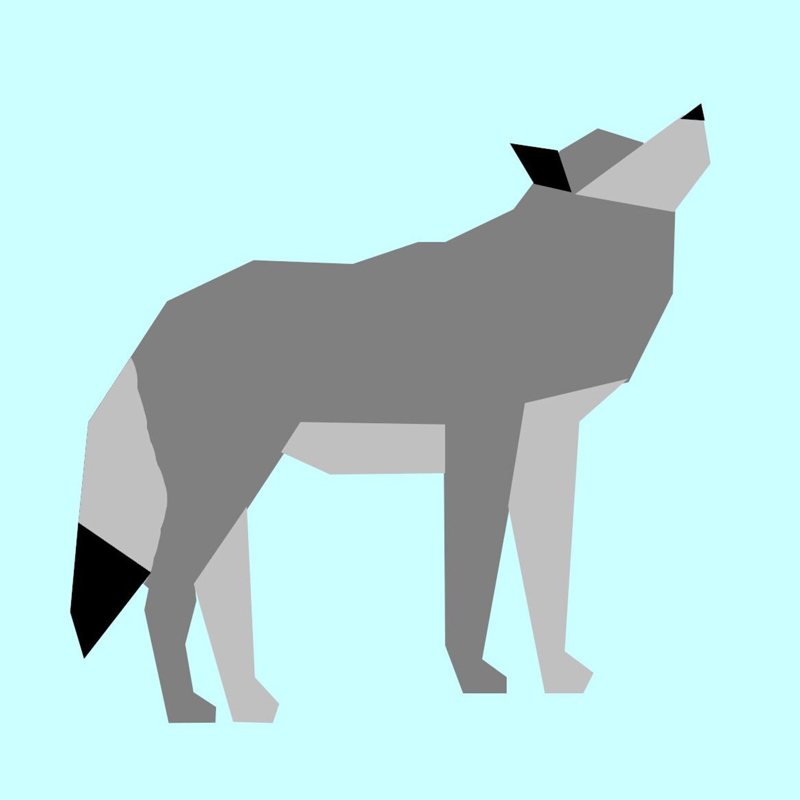 Geometric Wolf Foundation Paper Piecing Pattern 10 and 20 Inch Pdf ...