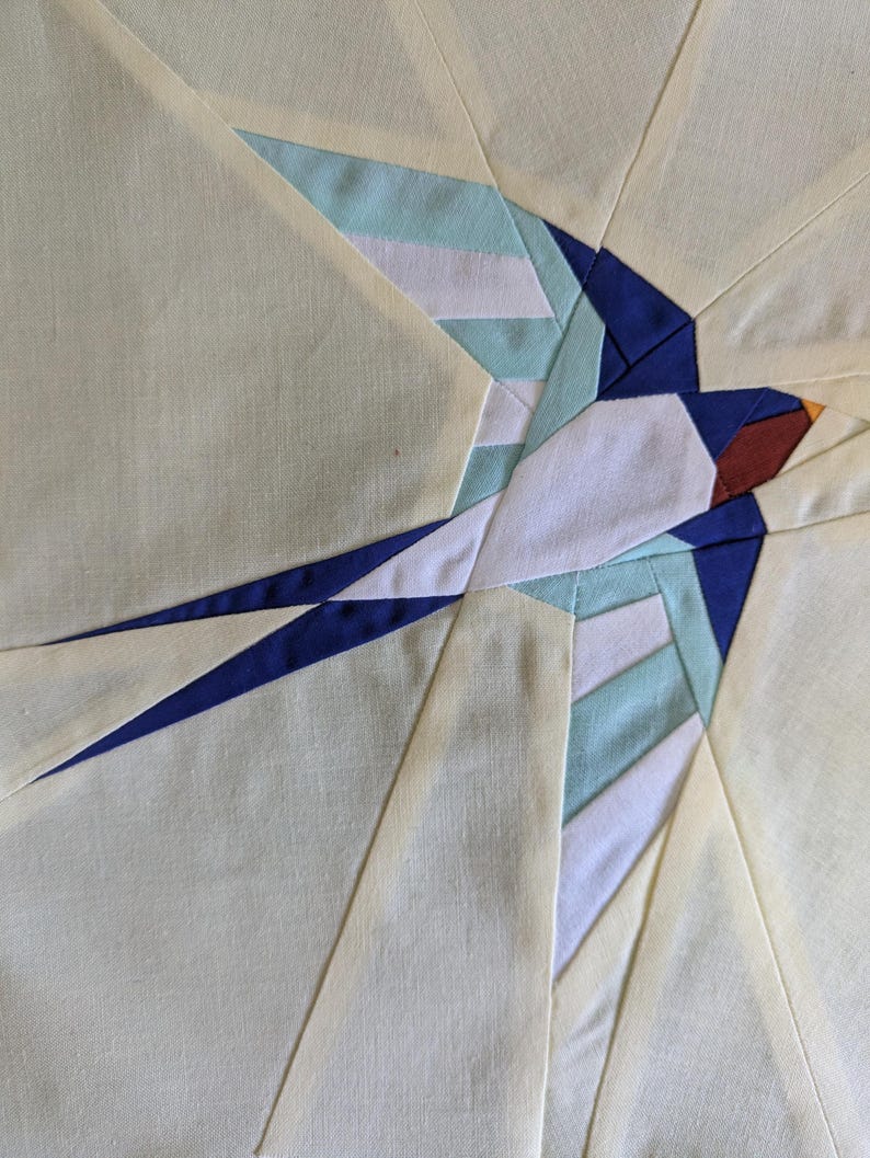 Swallow Quilt Block Foundation Paper Piecing Pattern - 10 and 20 Inch Pdf Sewing Pattern - Etsy