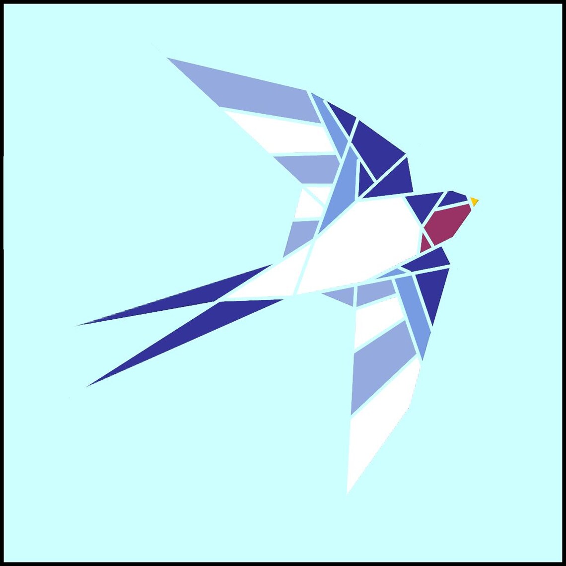 Swallow Quilt Block Foundation Paper Piecing Pattern - 10 and 20 Inch ...