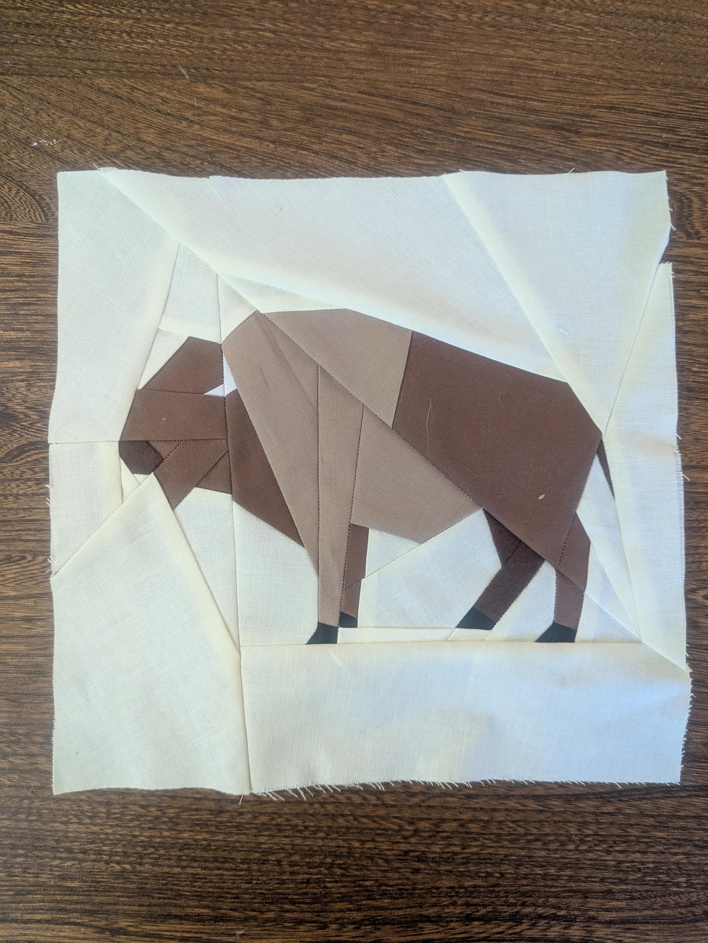Bison Quilt Block: Foundation Paper Piecing Pattern - 8, 10 and 20 Inch ...