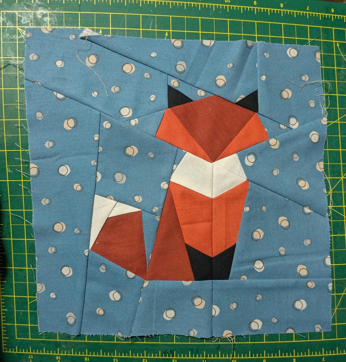 Geometric Fox Foundation Paper Piecing Pattern 8",10" and 20" Quit ...
