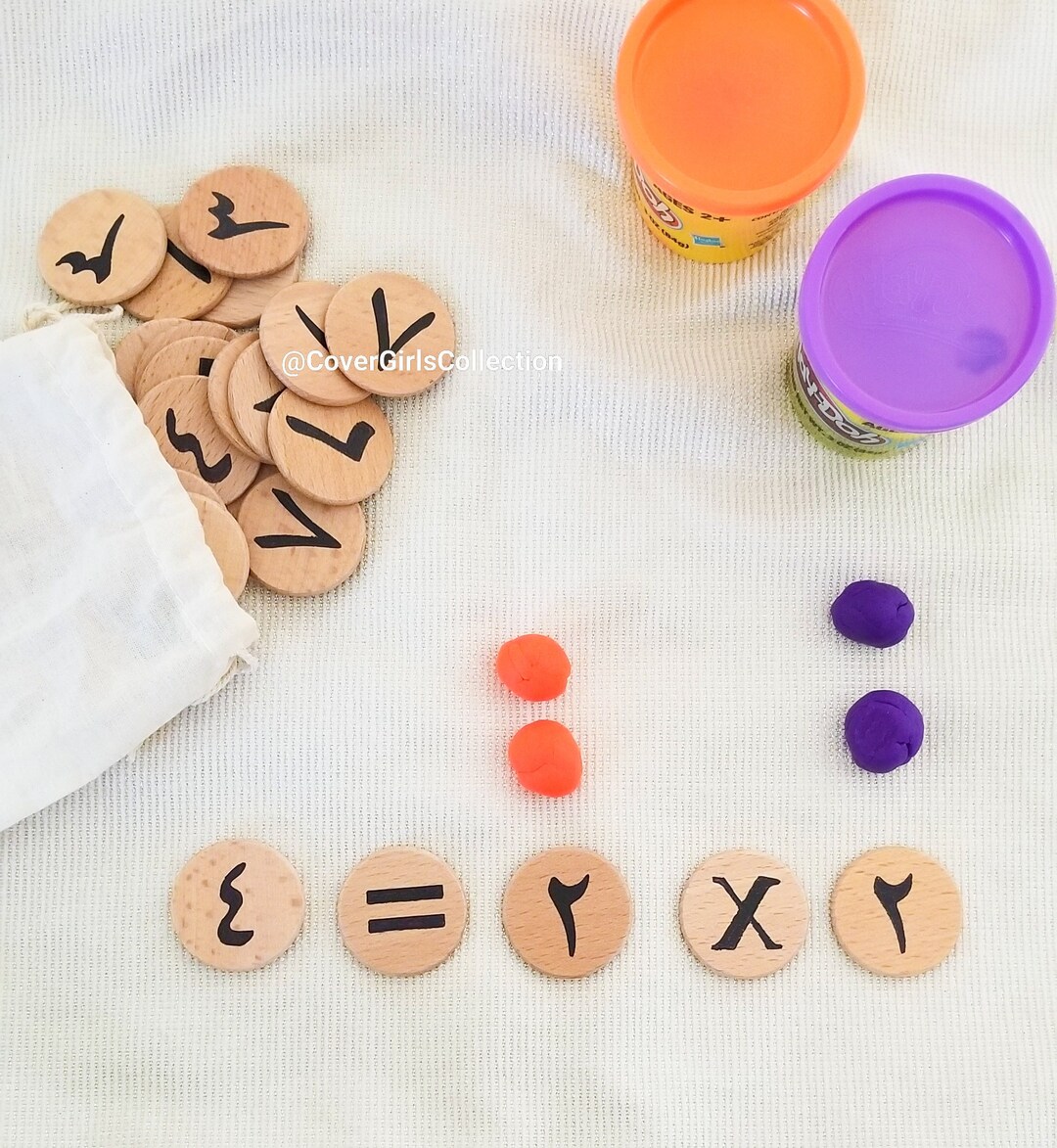 Arabic Number Games Wood Coin/disc Numerals Learning Math - Etsy