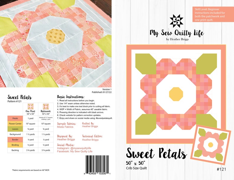Sweet Petals Quilt PDF Pattern - Etsy Canada
