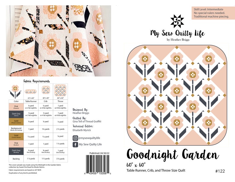 Goodnight Garden PDF Quilt Pattern | Etsy