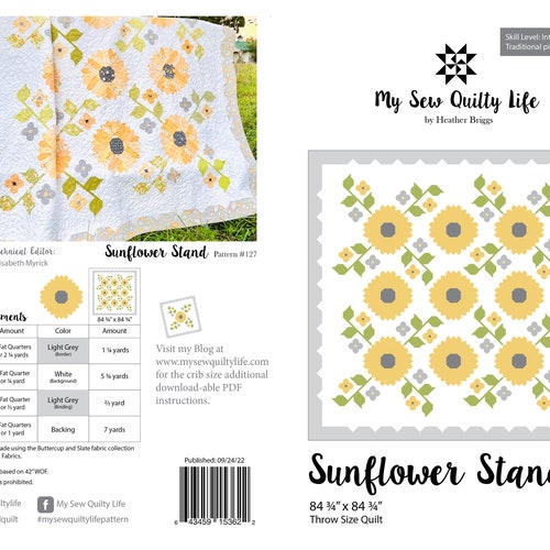 Sunflower Stand Quilt PDF Pattern - Etsy