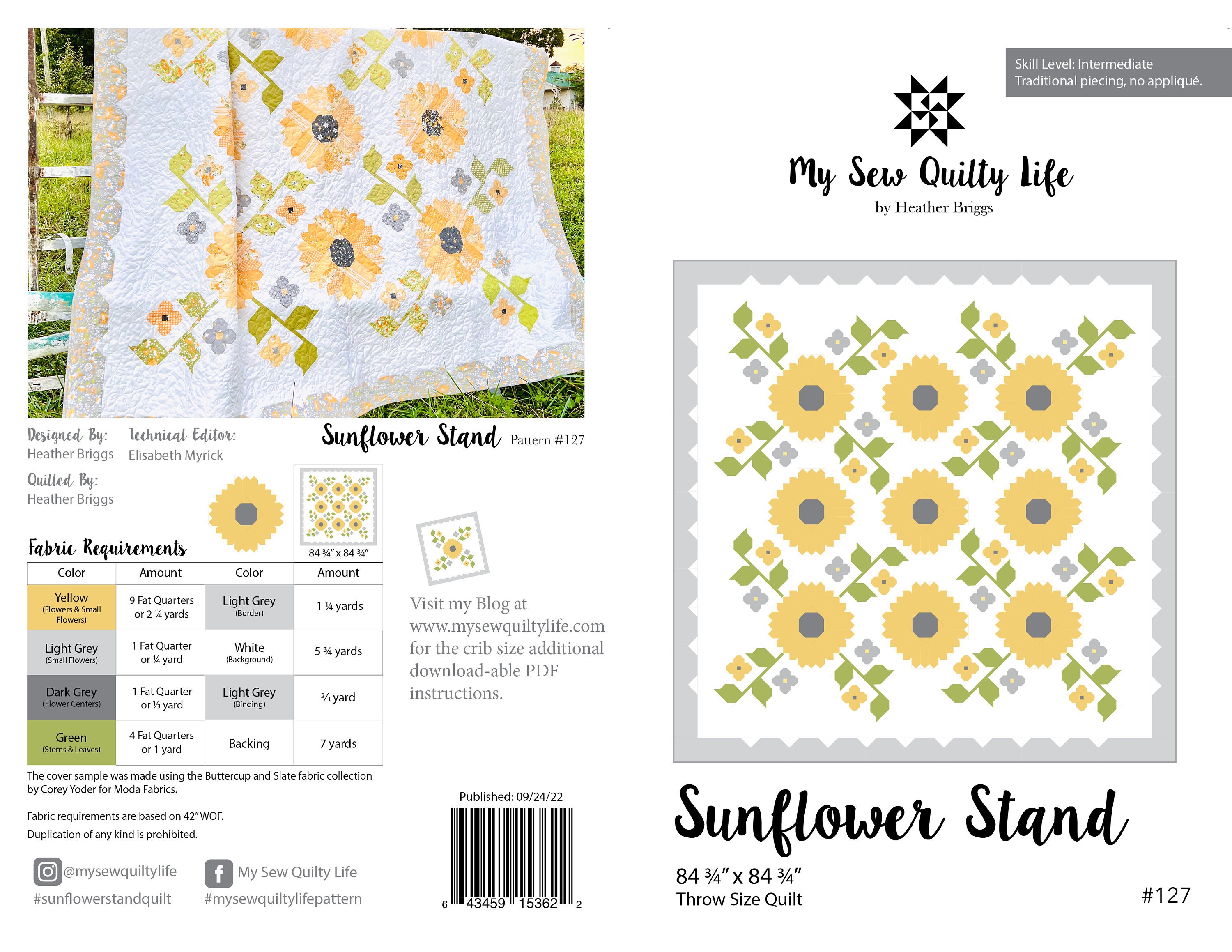 Sunflower Stand Quilt Paper Pattern - Etsy