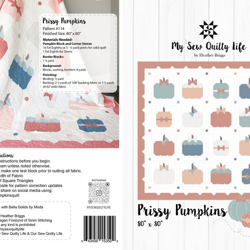 Prissy Pumpkins Quilt Paper Pattern - Etsy