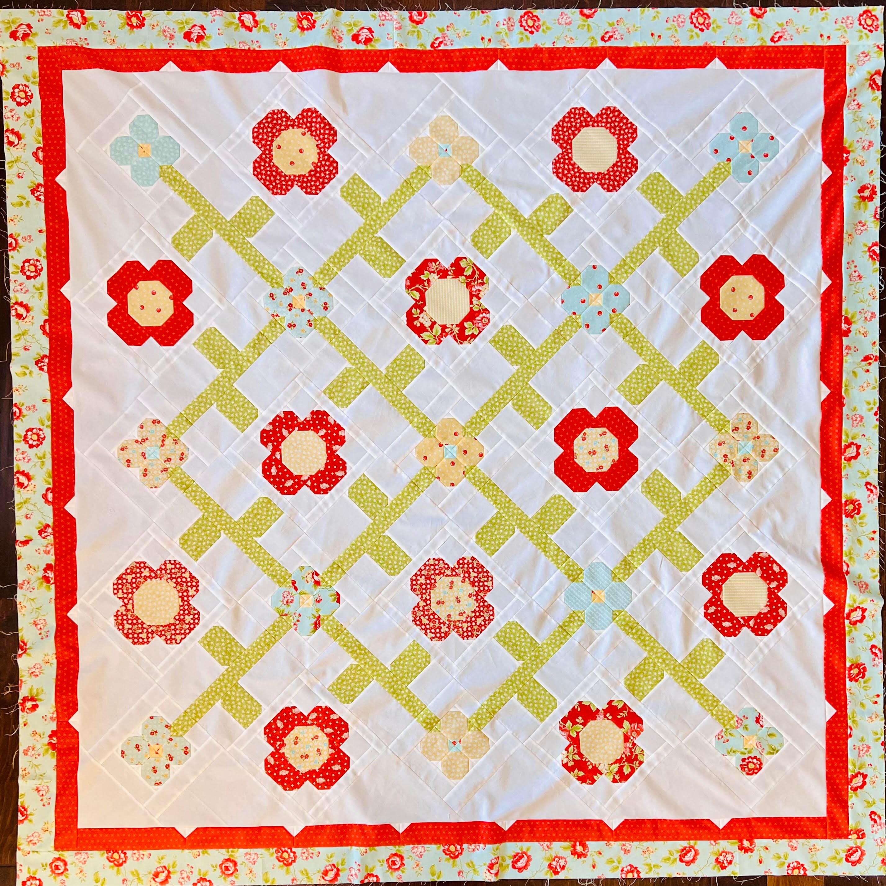 Lattice Flowers Quilt PDF Pattern - Etsy