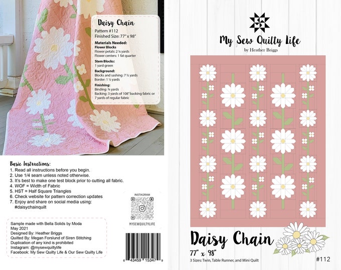 Daisy Chain Quilt PDF Pattern - Etsy