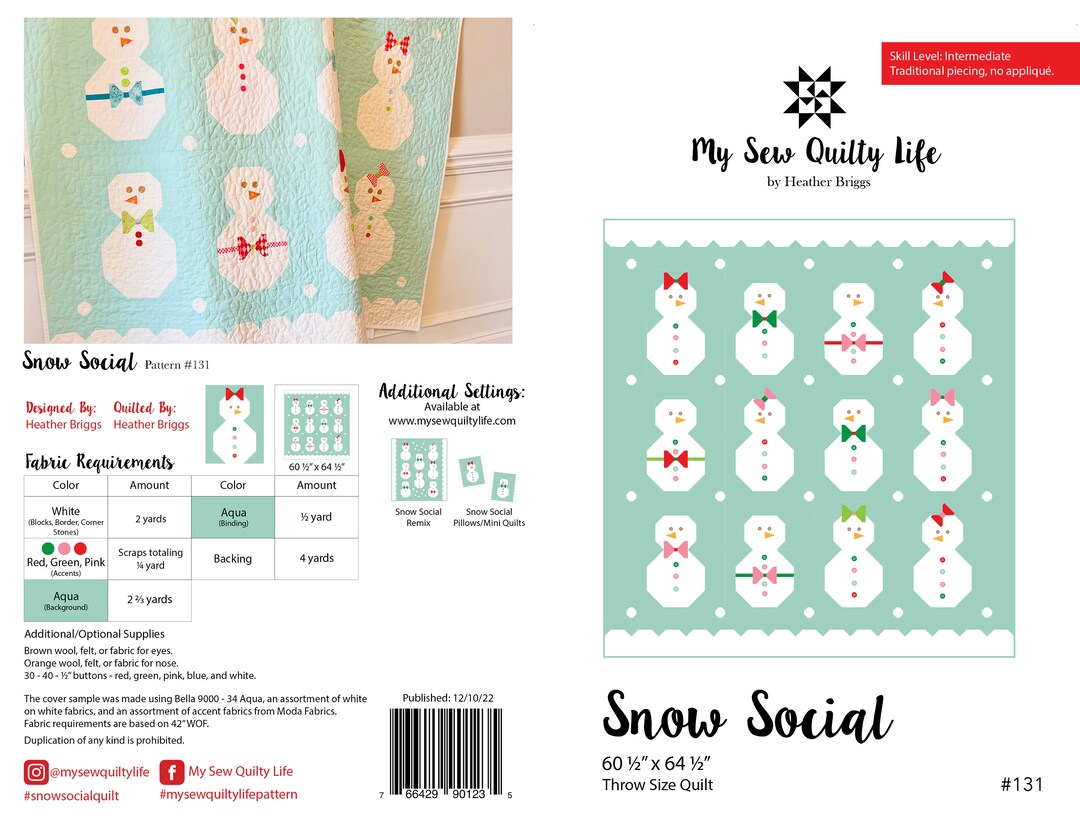 Snow Social PDF Pattern - Etsy