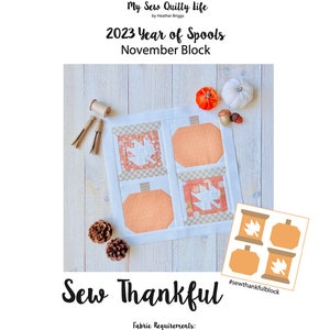 Sew Thankful Quilt Block PDF Pattern - Etsy