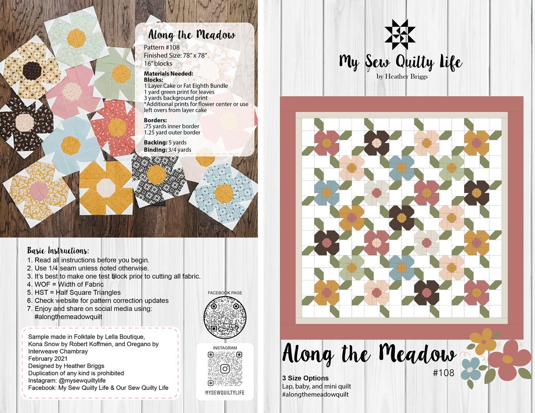 Along the Meadow Quilt PDF Pattern - Etsy