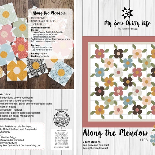 Along the Meadow Quilt PDF Pattern - Etsy