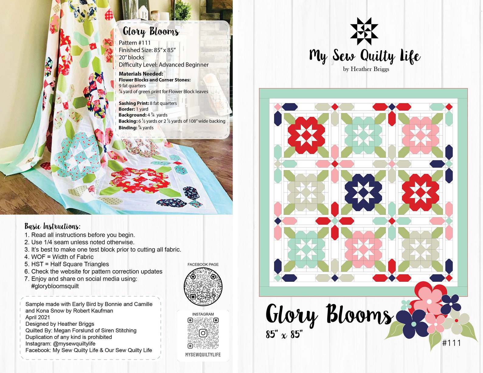 Glory Blooms Quilt PDF Pattern - Etsy