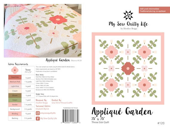 Applique Garden Quilt PDF Pattern - Etsy