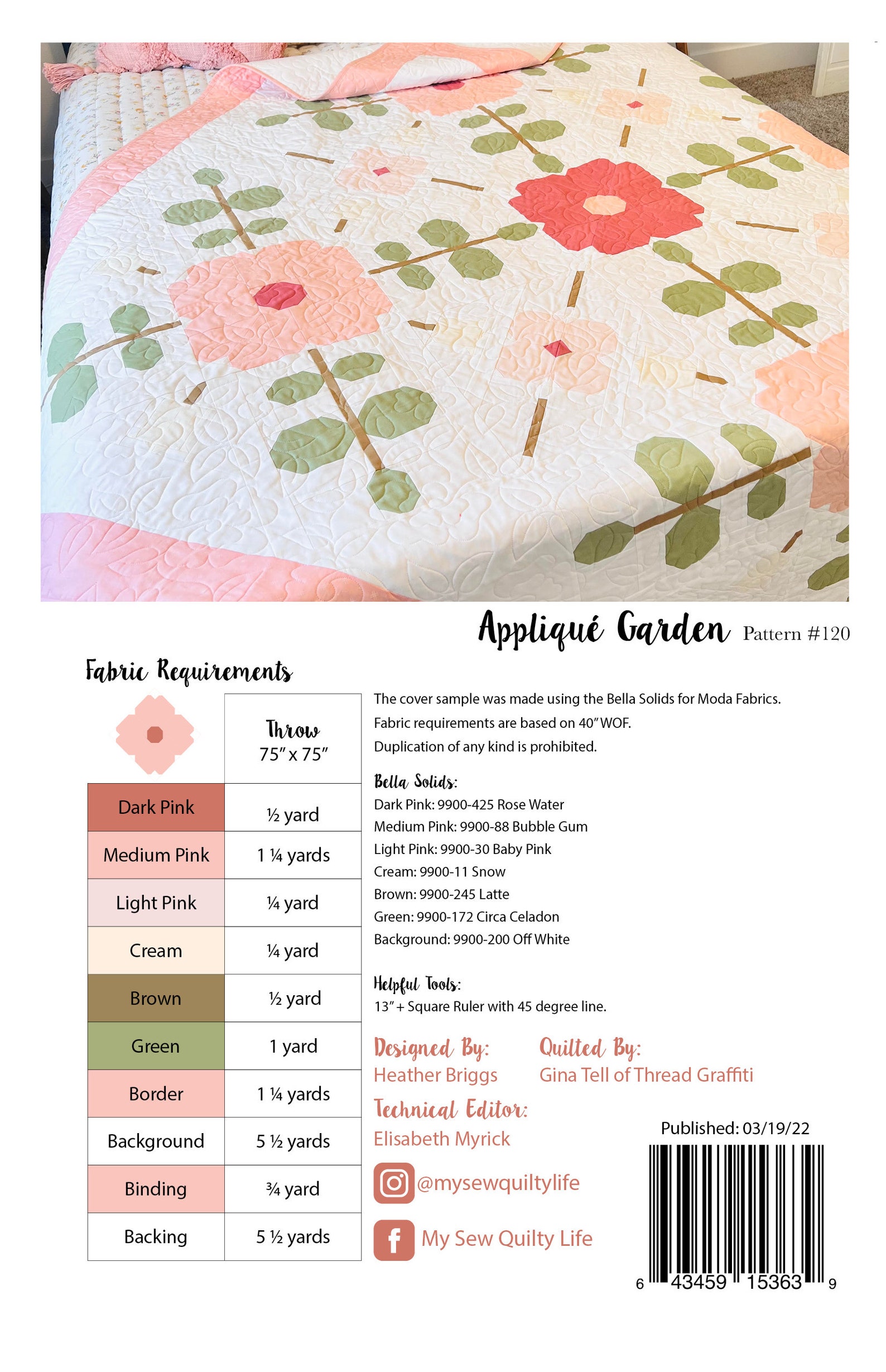 Applique Garden Quilt PDF Pattern - Etsy