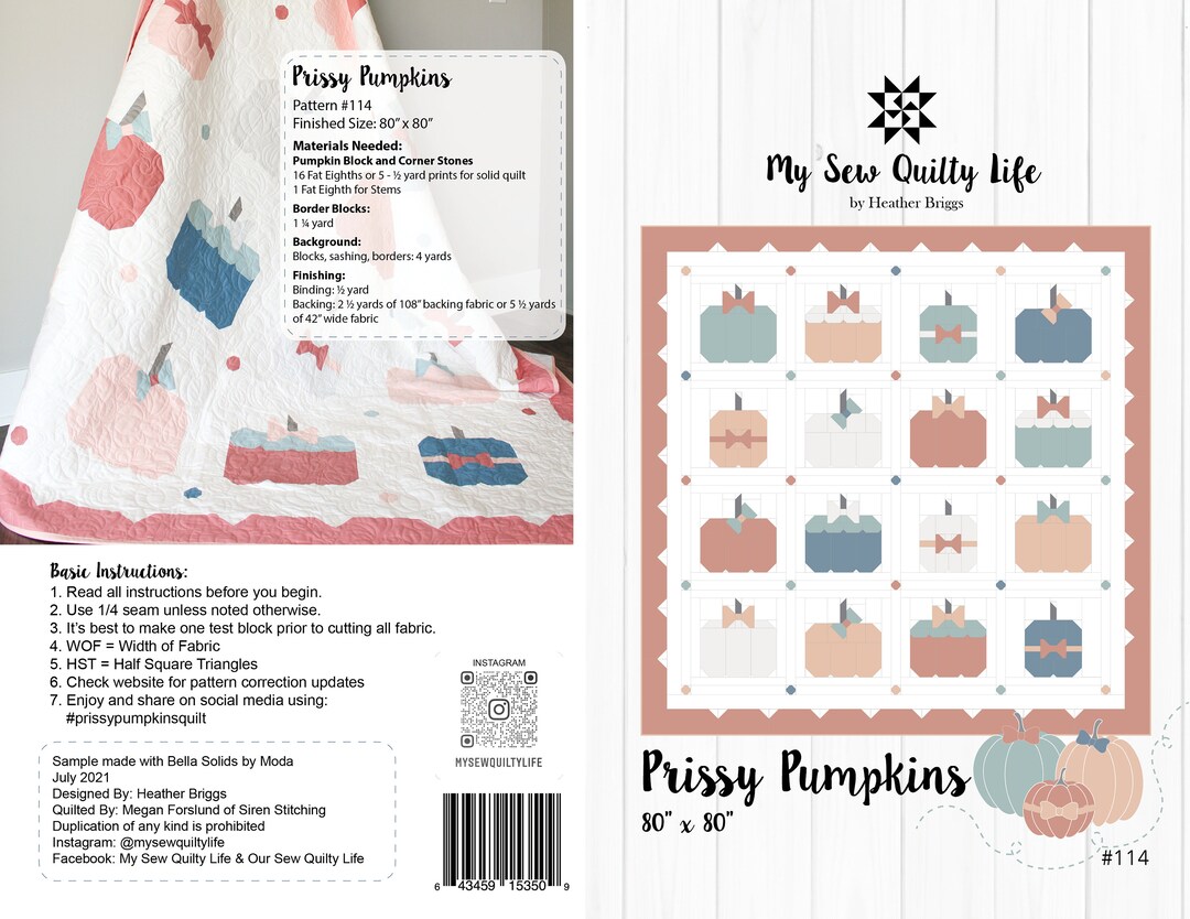 Prissy Pumpkins Quilt PDF Pattern - Etsy