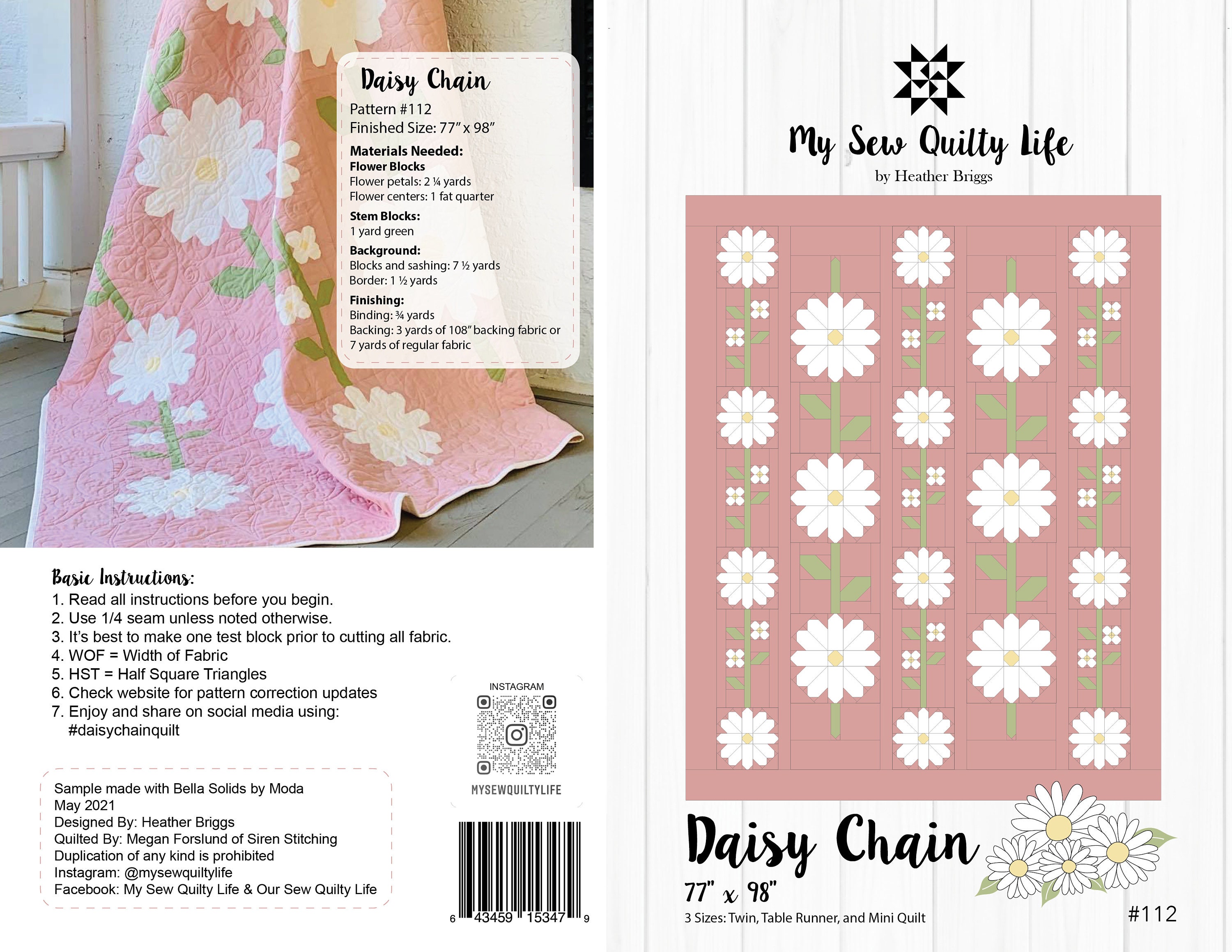 Daisy Chain Quilt Paper Pattern - Etsy