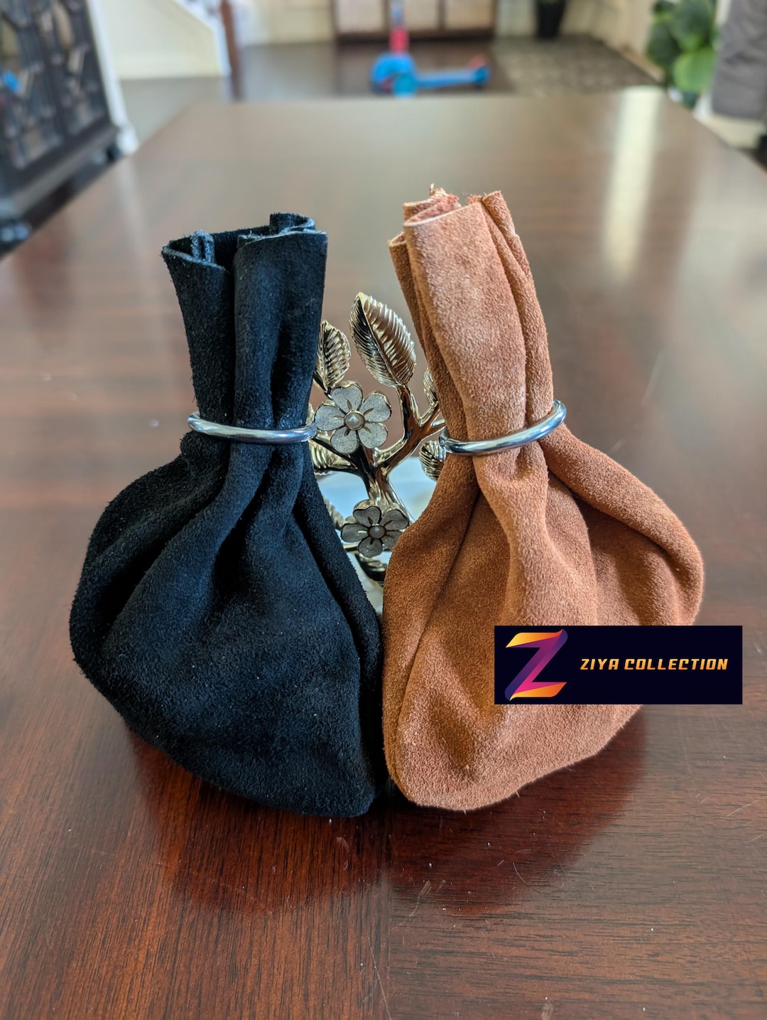Suede Leather Medieval Knight Peasant Ring Loop Coin Purse Pouch Wallet ...