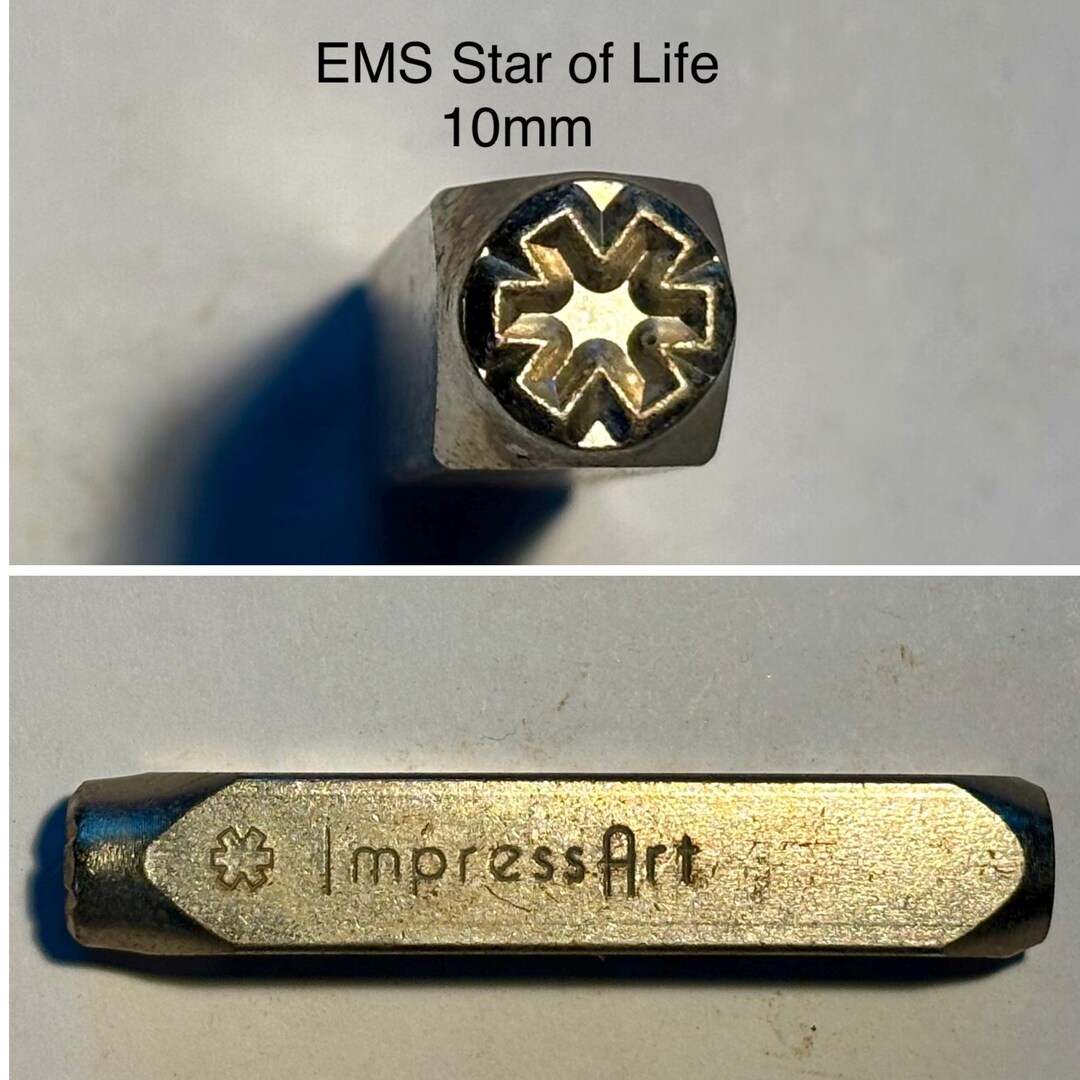 Impressart EMS Star of Life Metal Stamp - 8mm - Impressart EMS Symbol ...