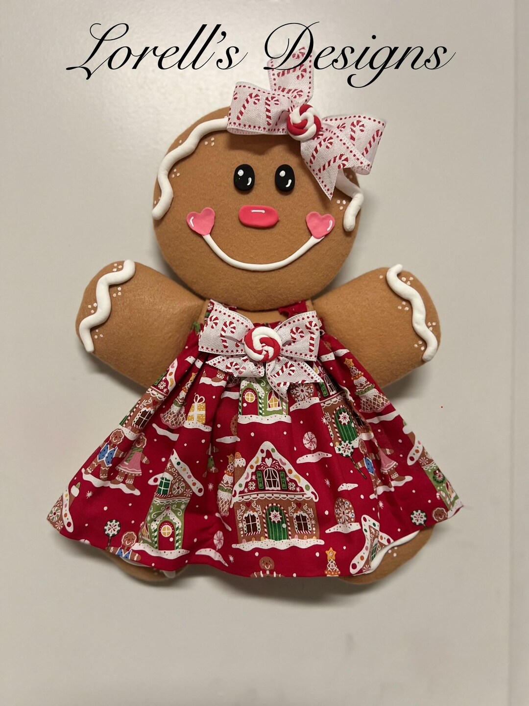 Made to Order Gingerbread Girl Wreath Attachments, Red Gingerbread ...
