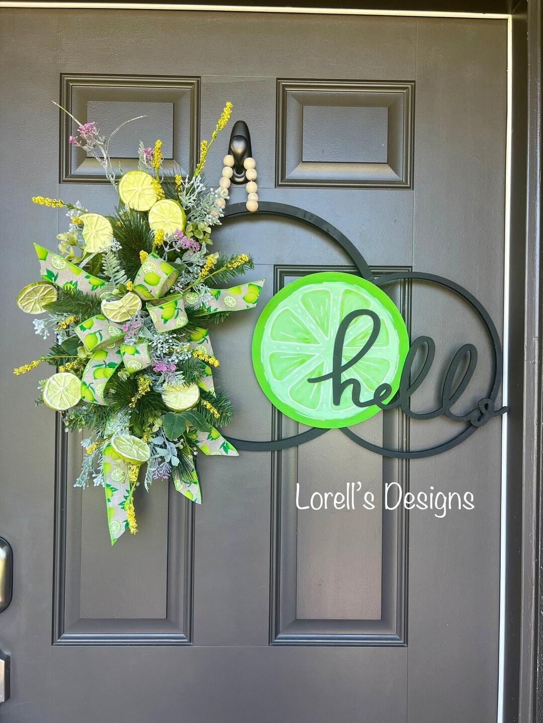 Hello Lime Summer Wreath, Modern Every Day Wreath, Lime Wreath, Citrus ...