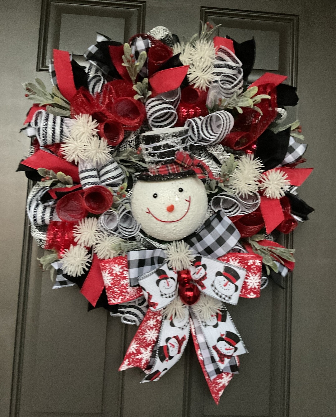 Snowman Wreath Christmas Snowman Wreath Frosty the Snowman - Etsy
