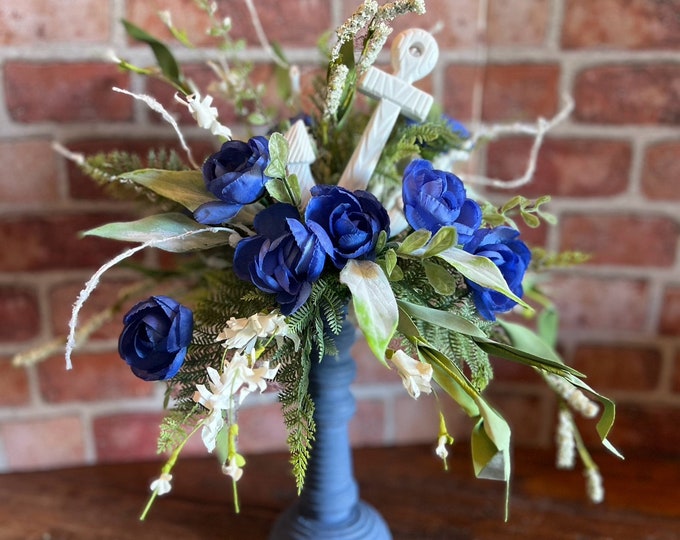 Nautical Beach Theme Centerpiece Floral Arrangement Everyday Table ...
