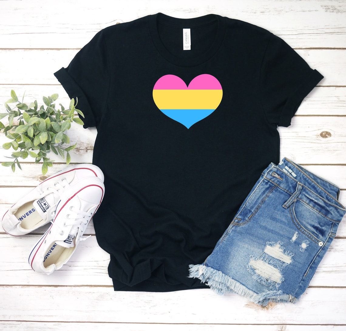Pansexual Pride Heart Pan Clothing 2021 Short-sleeve - Etsy