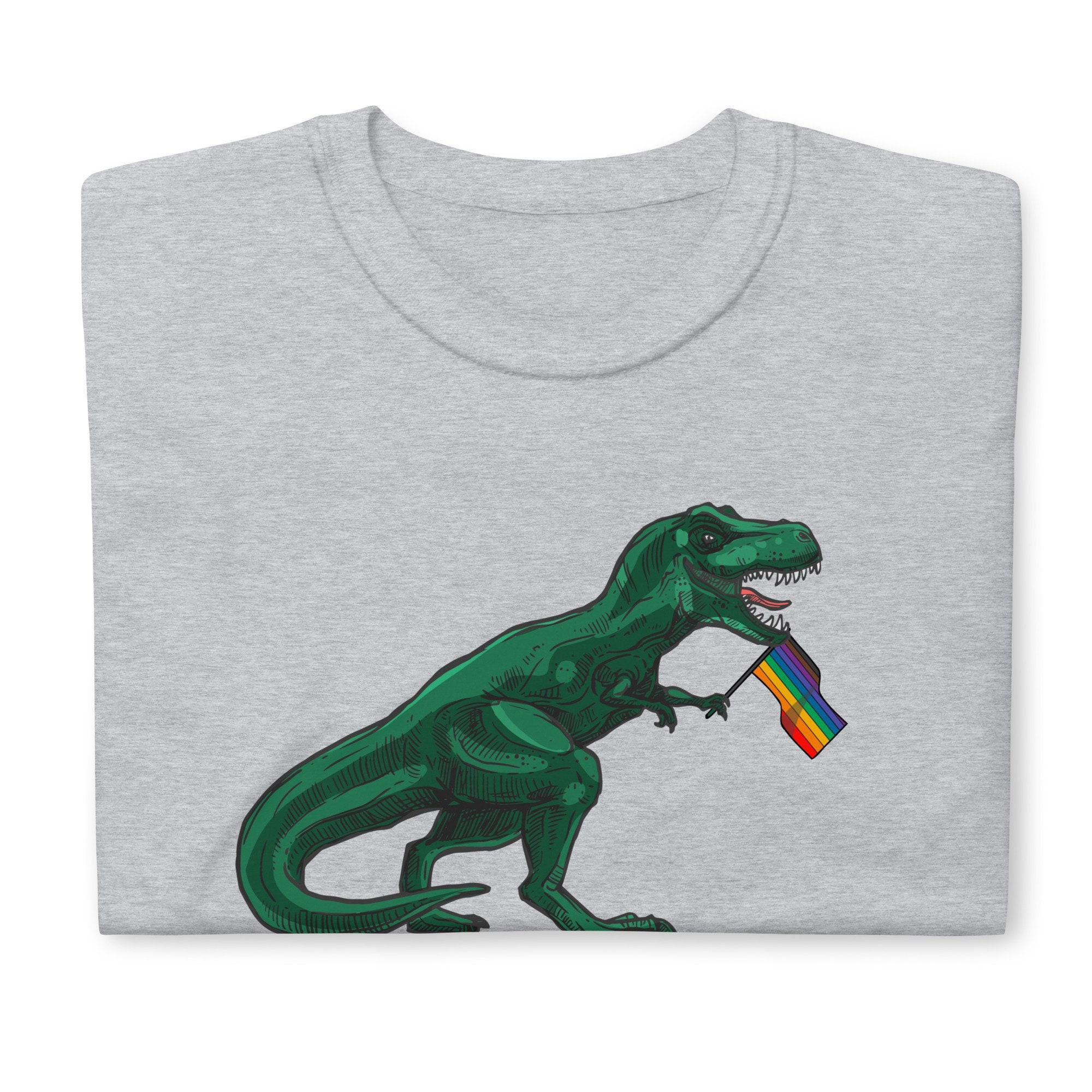 LGBT Pride Flag Dinosaur - Gay Lesbian Pride 2022 - Short-sleeve Unisex ...