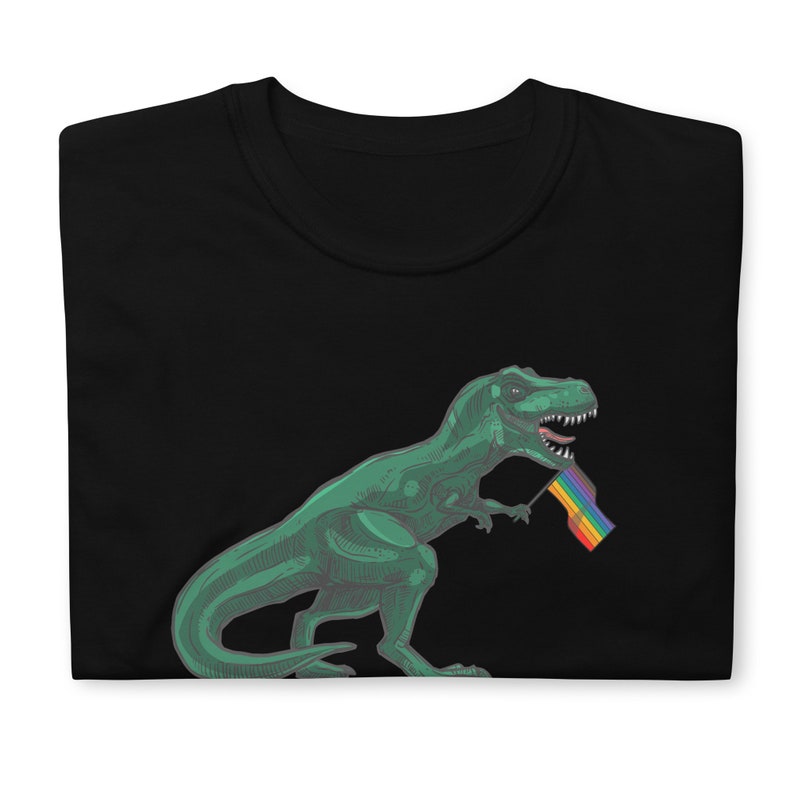 LGBT Pride Flag Dinosaur - Gay Lesbian Pride 2022 - Short-sleeve Unisex ...
