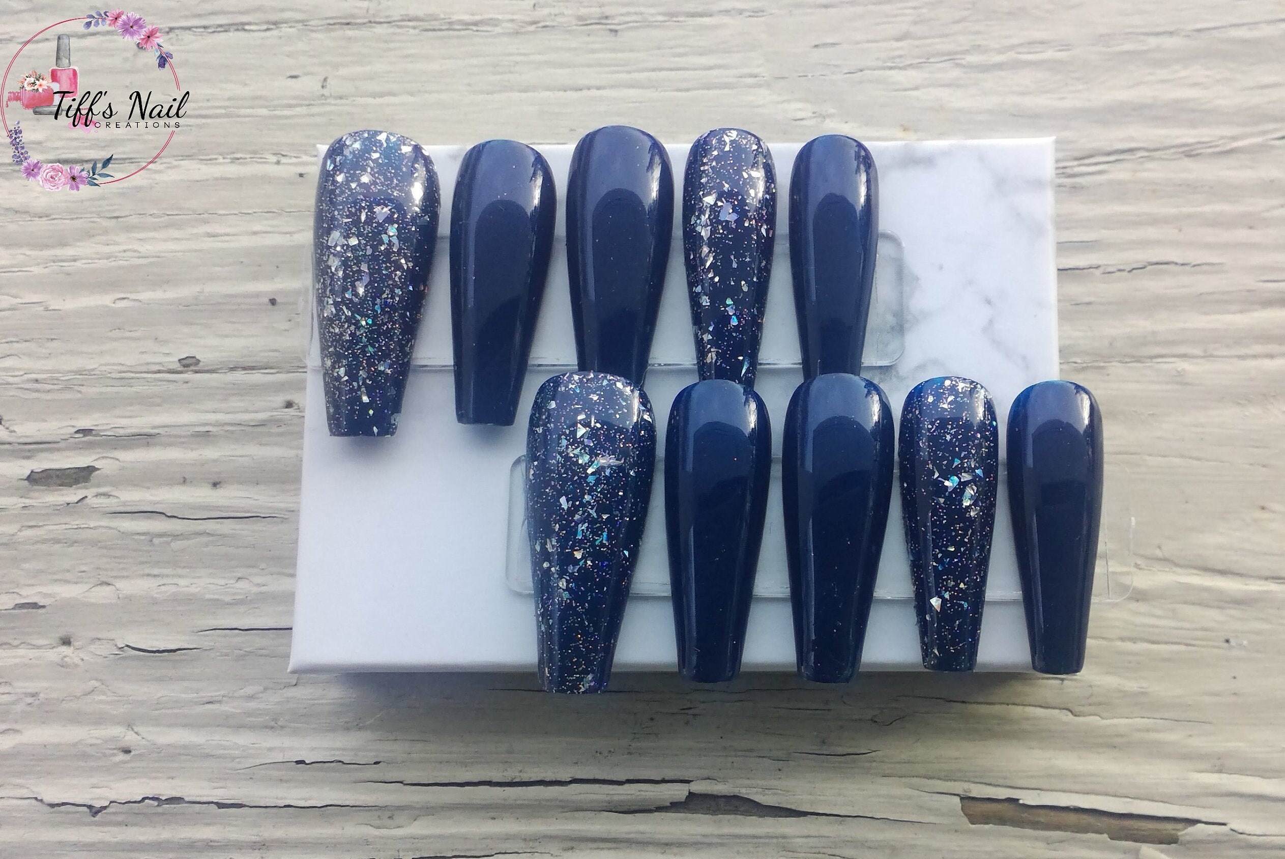 Navy Blue Nails For Prom