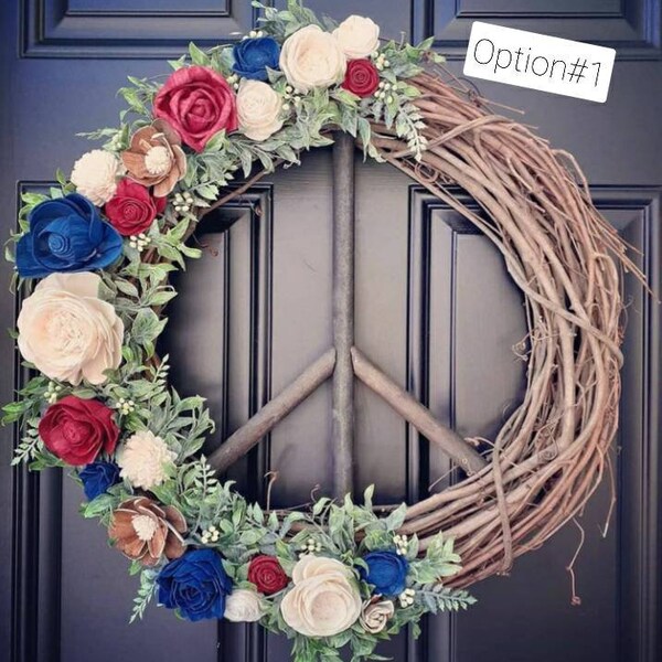 Driftwood Peace Sign Wreath - Etsy