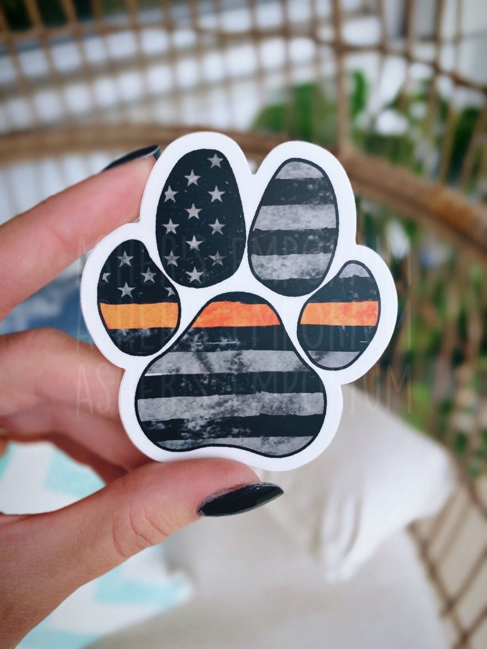 Search and Rescue K9 Paw Print Sticker American Flag | Etsy
