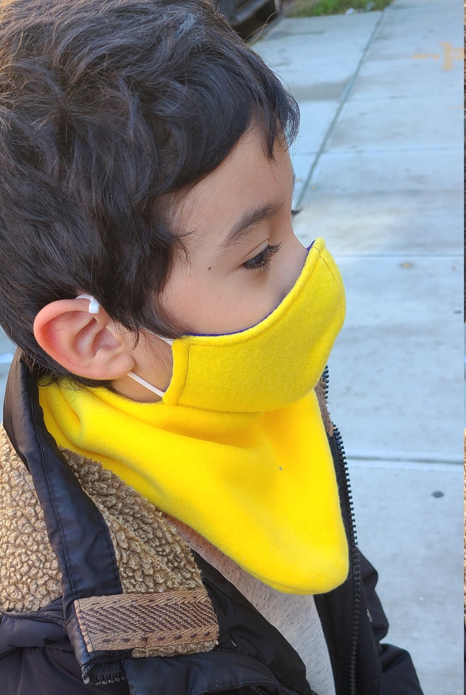 Kids' Fleece Winter Scarf With Mask Printed Fleece - Etsy Hong Kong