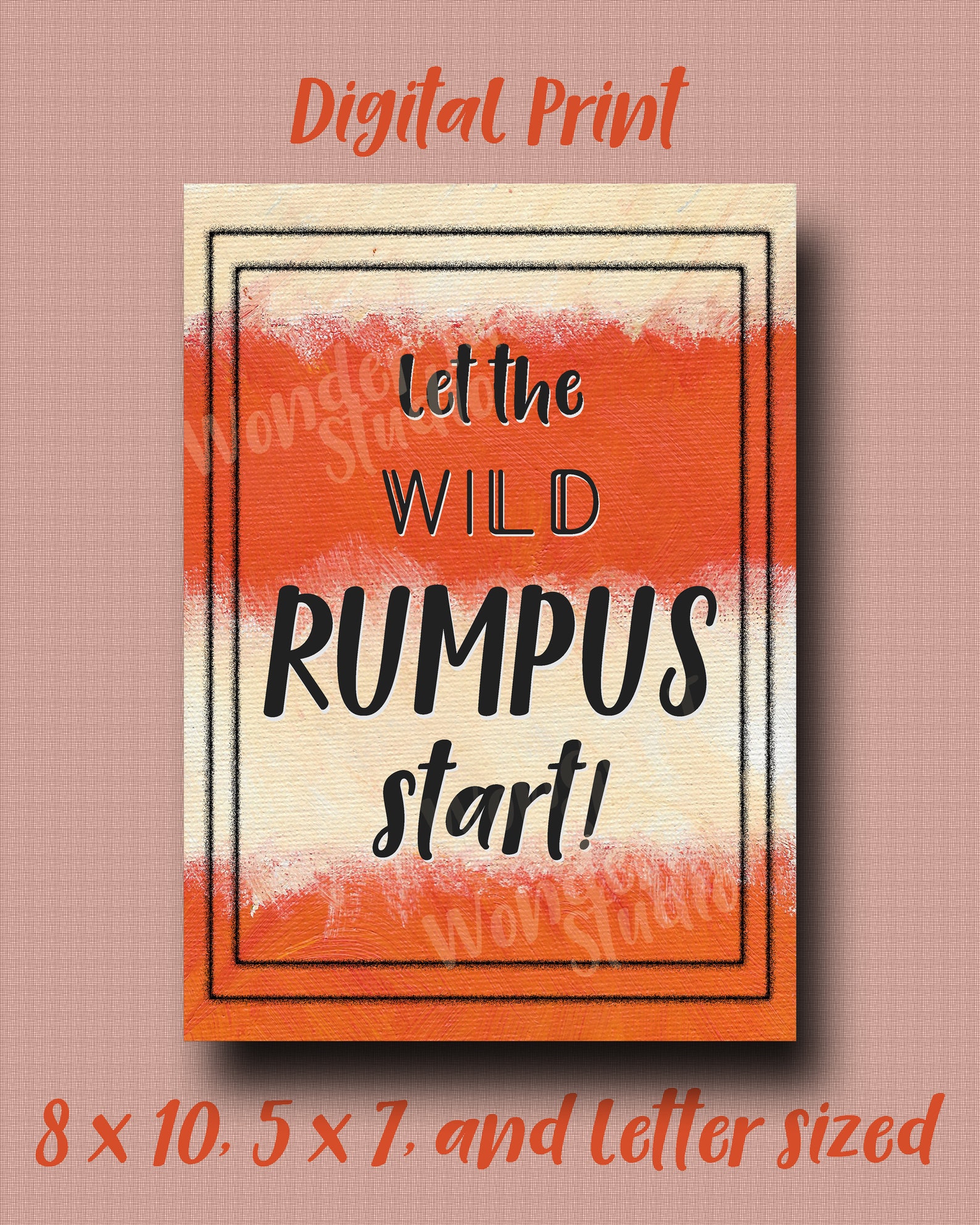 Let the Wild Rumpus Start Printable, Wall Art, Nursery Print, Classroom ...
