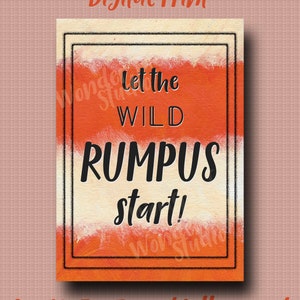 Let the Wild Rumpus Start Printable, Wall Art, Nursery Print, Classroom ...