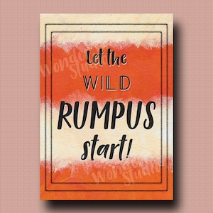 Let the Wild Rumpus Start Printable, Wall Art, Nursery Print, Classroom ...
