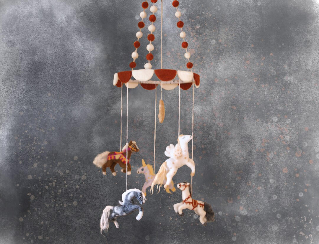 Carousel Needle-felt Mobile Needle-felt Toy Baby Shower - Etsy
