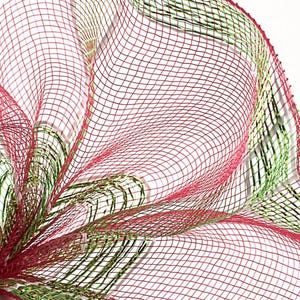 Poly Deco Mesh, Black & White With Red Foil Plaid, RE1310FE - Etsy