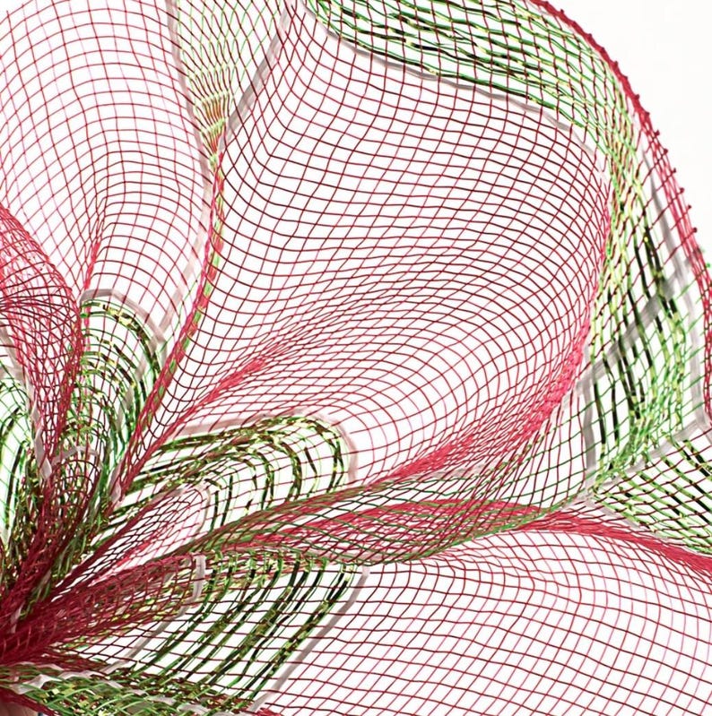 Poly Deco Mesh, Black & White With Red Foil Plaid, RE1310FE - Etsy