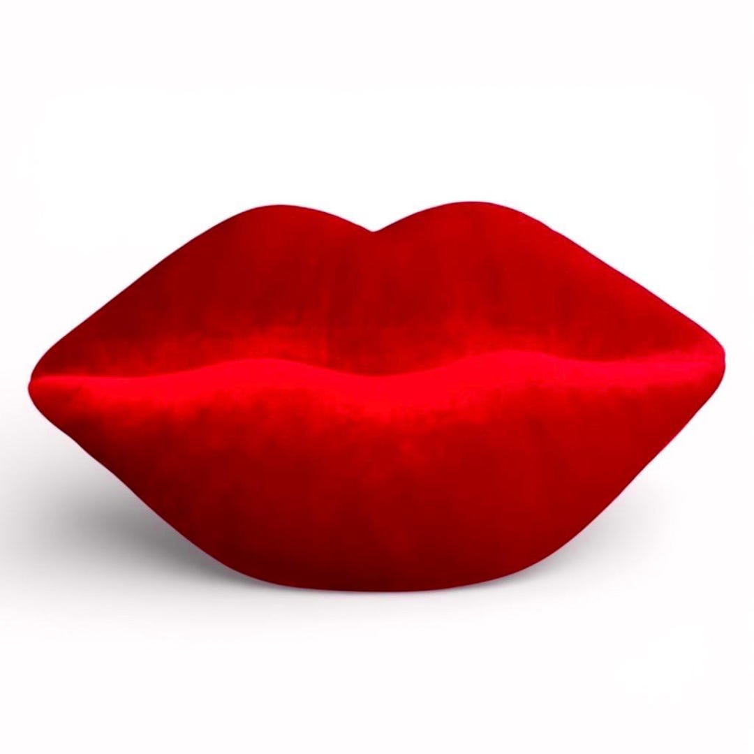 Large Ruby Red Lips Wreath Attachment – Plush Velveteen Valentine Door ...