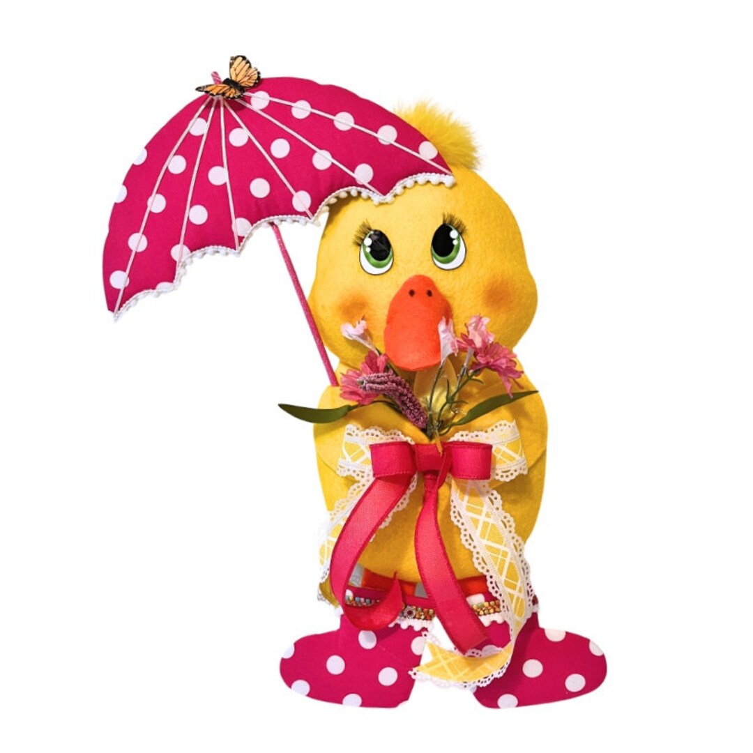 PREORDER Little Spring Duck With Umbrella Wreathattachment, Easter ...