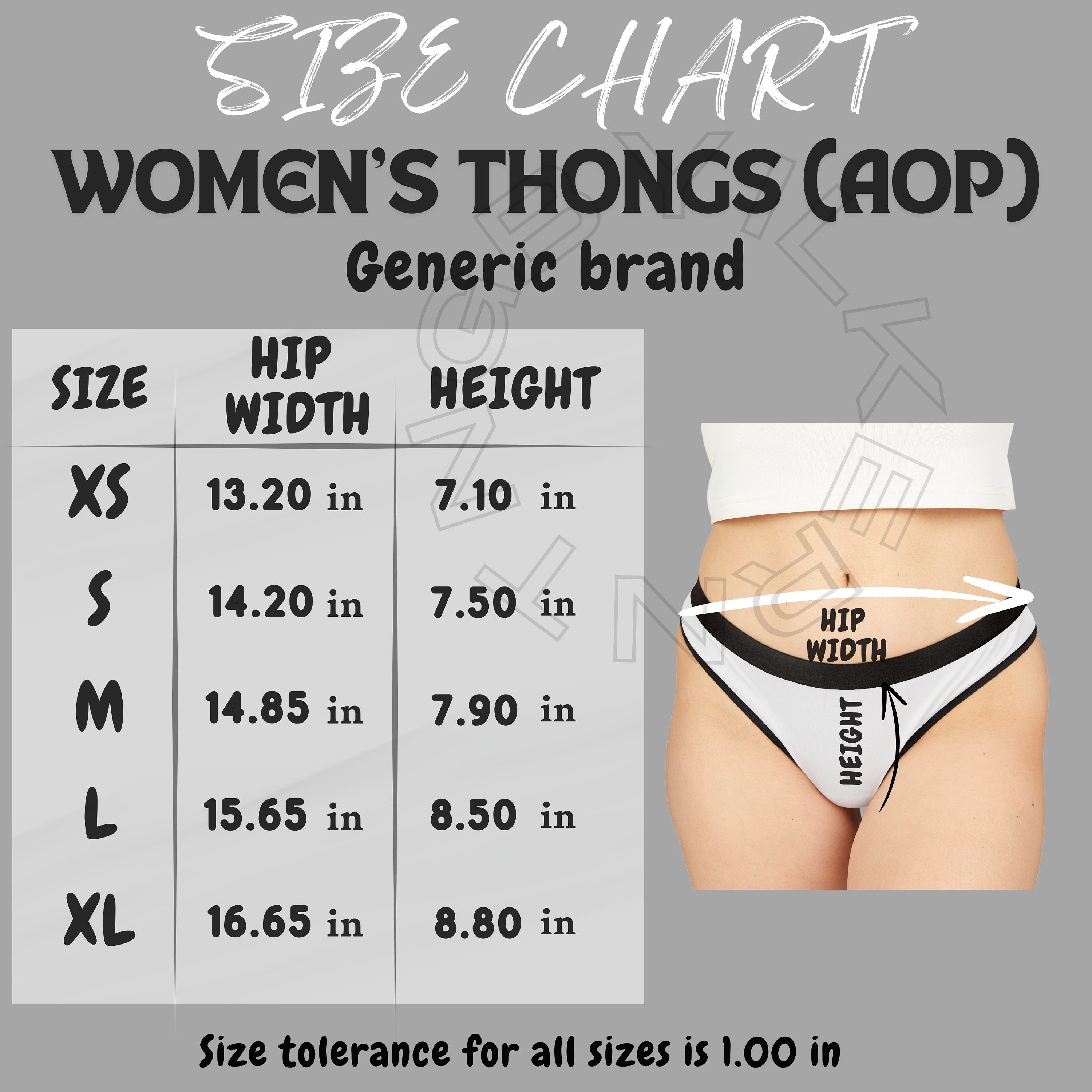 Women S Thongs Size Chart Size Chart For Women S Thongs Aop Women