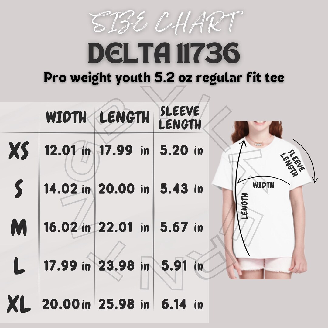 Delta 11736 Size Chart I Size Chart for Kids Regular Fit Tee | Kids ...