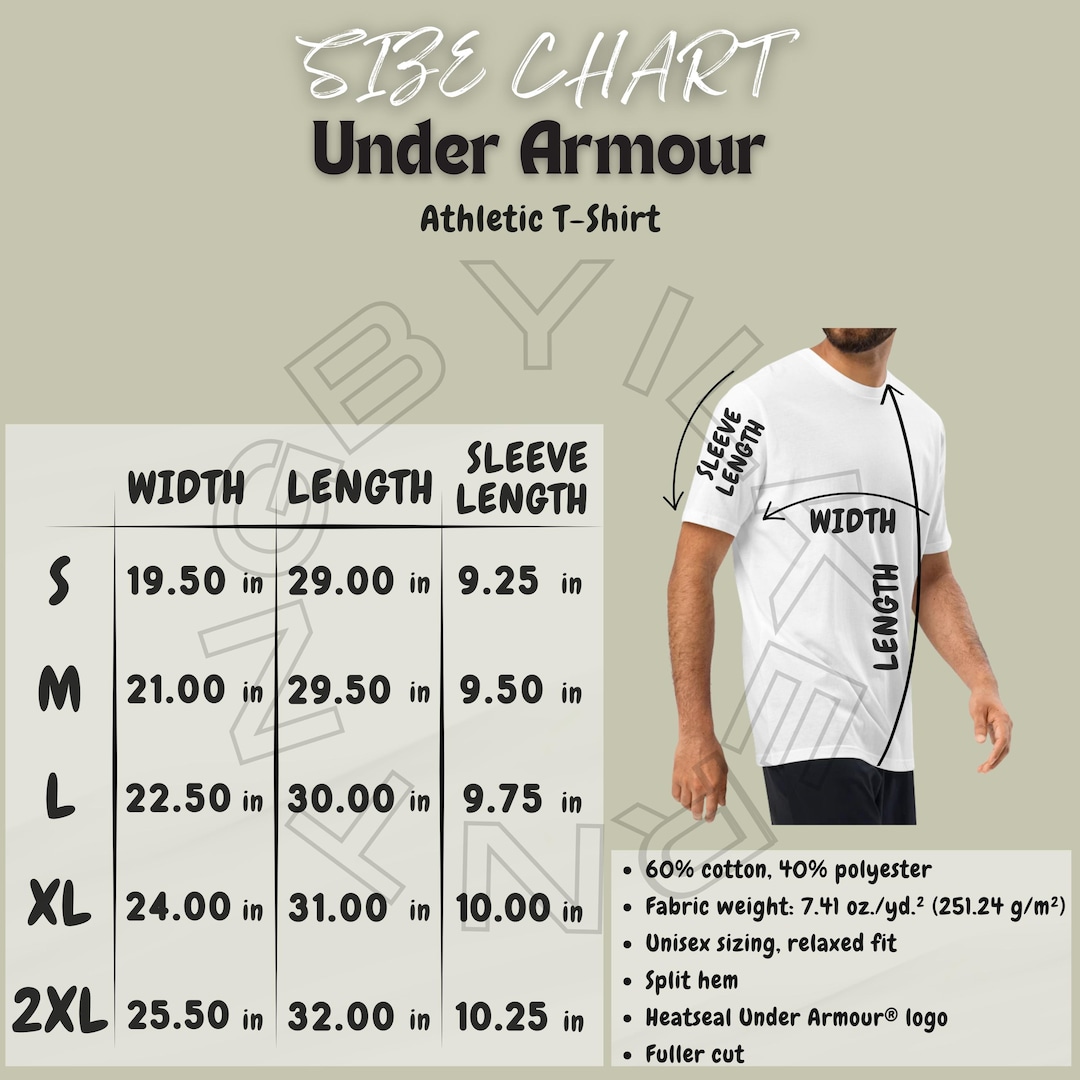 Under Armour Size Chart | Size Chart for Athletic T-shirt | Under ...