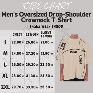 Shaka Wear SHGDD Size Chart | Size Chart for Men's Oversized Drop ...