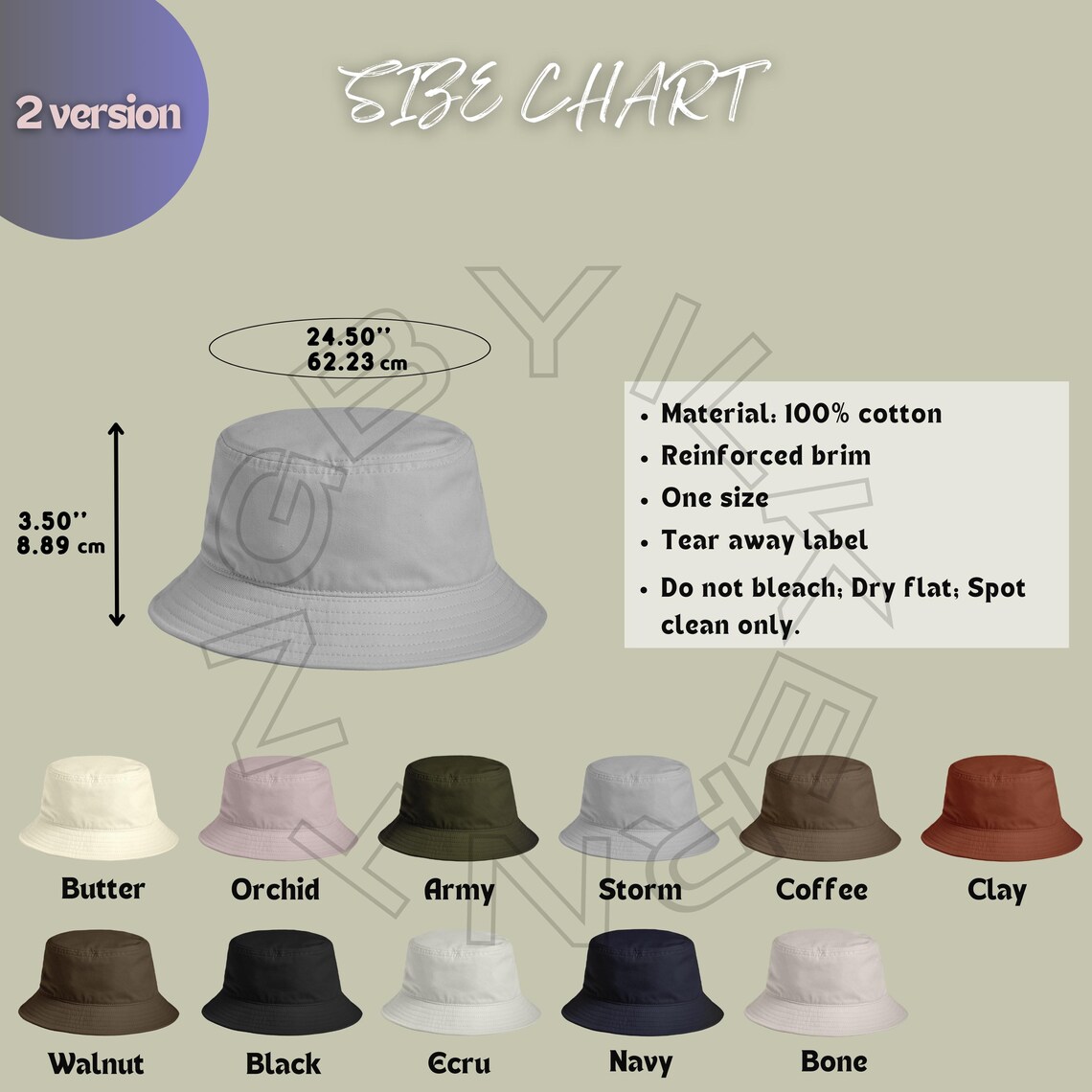 Bucket Hat Size Chart I AS Colour AS1117 Size Chart | Bucket Hat Clour ...